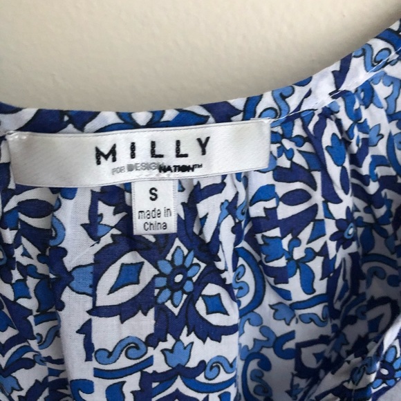 Milly | Tops | Milly Cotton Elbow Length Blouse | Poshmark